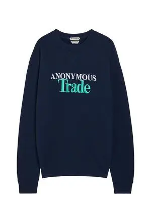 JW Anderson Embroidered Cotton Sweatshirt - Navy