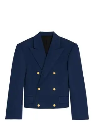 CELINE Celine Diagonal Wool Double-Breasted Blazer