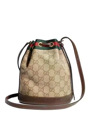 Gucci Mini Gg Supreme Web Bucket Bag - Neutrals
