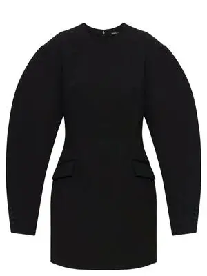 ROTATE BY BIRGER CHRISTENSEN Sculptural Sleeve Mini Dress - Black