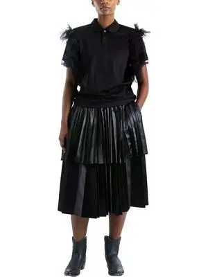 Comme Des Garçons Pleated Midi Skirt - Black