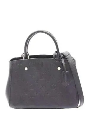LOUIS VUITTON Montaigne Bb Monogram Empreinte Leather Tote Bag - Black