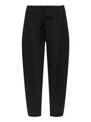 Adidas Logo Embroidered Wide-leg Track Pants - Black