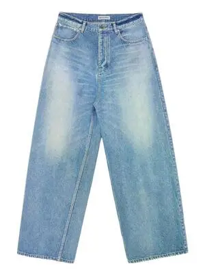 Balenciaga Distressed Wide-leg Jeans - Blue