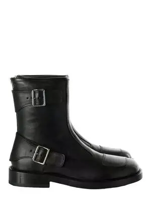 ANN DEMEULEMEESTER Buckle-strap Leather Boots - Black
