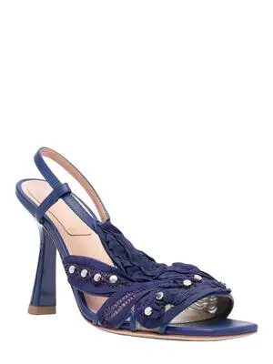 Alberta Ferretti 100mm Stud-embellished Sandals - Blue