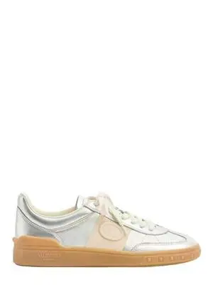 Valentino Garavani Valentino Garavani Upvillage Trainer In Laminated Calfskin Silver