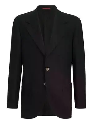 Brunello Cucinelli Cashmere Panama Deconstructed Blazer With Patch Pockets - Black