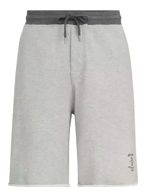 Brunello Cucinelli Cotton French Terry Bermuda Shorts With Embroidery - Grey