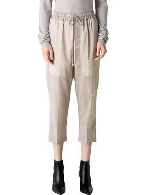 Rick Owens Astaires Cropped Drawstring Trousers - Neutrals