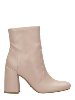 STEVE MADDEN Steve Madden Leatherette Ankle Boots With Side Zipper And Block Heel