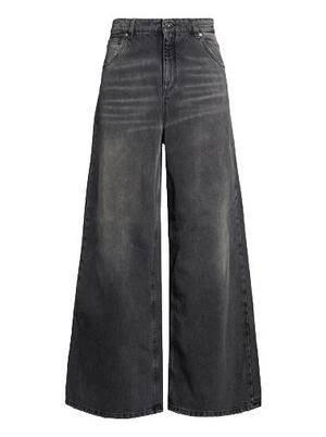 Blumarine Wide-leg Faded Denim Jeans - Grey