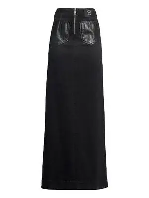 Versace Flared Denim Maxi Skirt - Black
