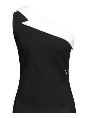 Karl Lagerfeld One-shoulder Top In Viscose, Nylon, And Elastane - Black