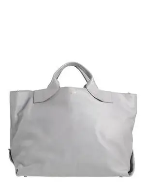 N°21 Maxi Shopper Bag In Pebbled Leather - Grey