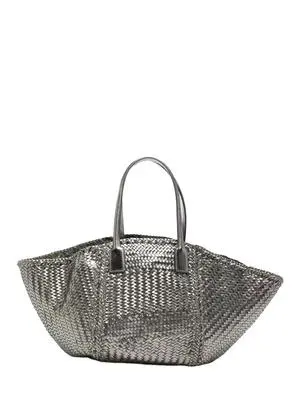 Dragon Diffusion Teresa Woven-leather Tote Bag - Silver