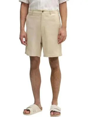 TRUSSARDI Logo Embroidered Shorts - Neutrals