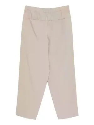 Issey Miyake S Beige Elasticated Waistband Trousers - Neutrals