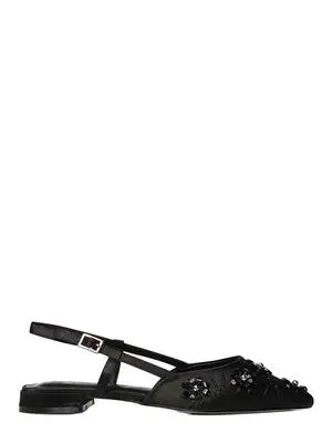 V°73 V°73 Kayla Embellished Slingback Flat Pumps Black