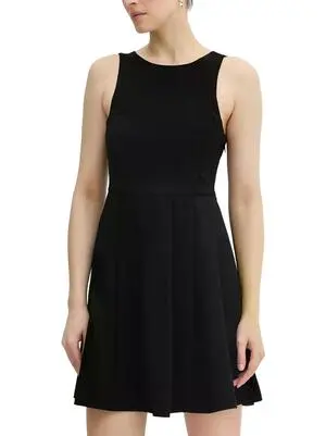 Armani Exchange Pleated Sleeveless Mini Dress - Black