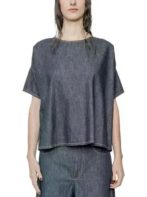 SUSANNE BOMMER Susanne Bommer Short-Sleeve Denim Shirt