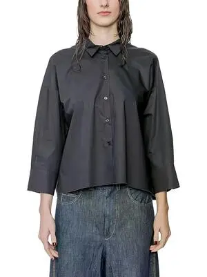 SUSANNE BOMMER Relaxed Fit Gathered Blouse - Grey