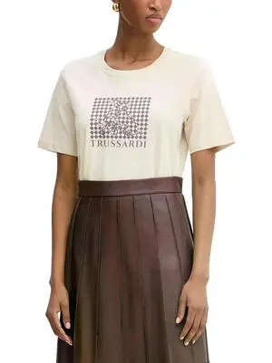 TRUSSARDI Logo Print T-shirt - Neutrals