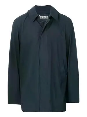 Herno Hooded Raincoat - Blue