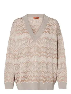 MISSONI Missoni Zigzag V-Neck Sweater