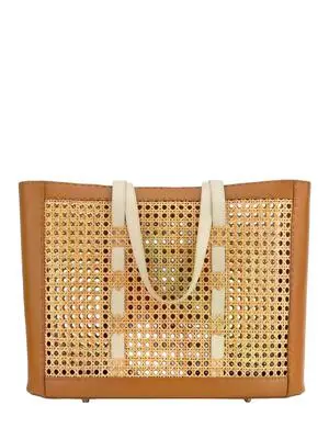 TYLER ELLIS Tyler Ellis Jumbo Bristol Wicker-Leather Tote Bag