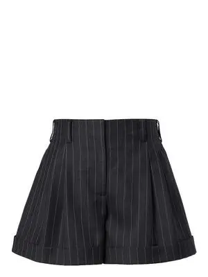 Givenchy Pinstriped Wool Shorts - Grey