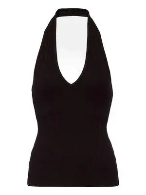 Citizens Of Humanity Thea Ribbed-knit Halterneck Top - Brown