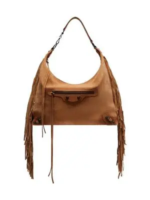 Balenciaga Le City Medium Suede Shoulder Bag - Brown