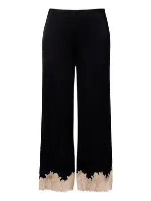 Rixo Marcela Wide-leg Pants With Lace Trim - Black