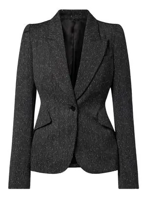 Alexander McQueen Single-breasted Wool Blazer - Grey