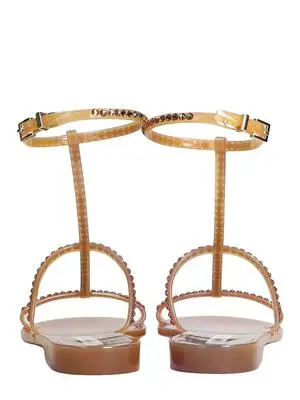 Menghi Crystal Embellished Ankle Strap Sandals - Neutrals