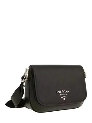 Prada Saffiano Leather Shoulder Bag - Black