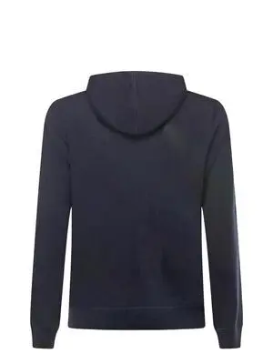 GALIANO Fine-knit Virgin-wool Hoodie - Blue