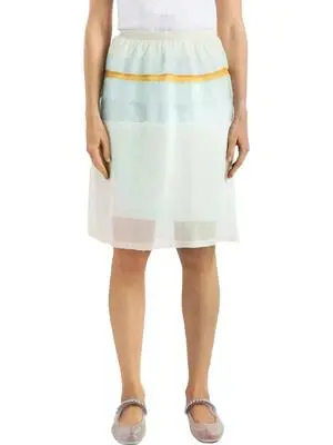BIELO Stripe Detail Midi Skirt - Blue