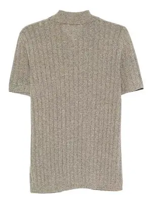 Barena Venezia Ribbed-knit Short-sleeve Shirt - Neutrals