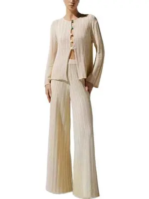 BAOBAB Corsica Sheer Palazzo Pants - Neutrals