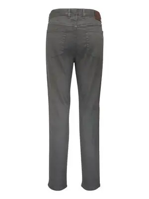 Zegna Logo-patch Straight Leg Trousers - Brown