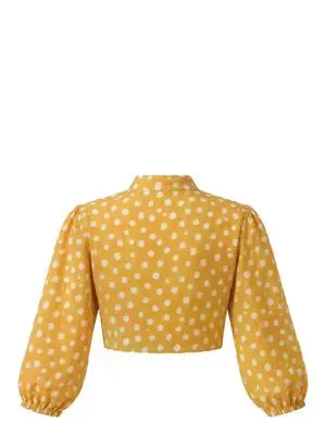 ADRIANA DEGREAS Polka-dot Tie-fastening Blouse - Yellow