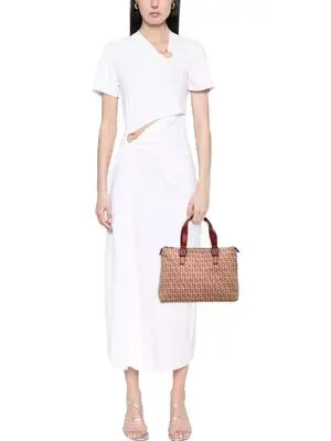 Fendi Zucchino Canvas Tote Bag - Red