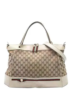 Gucci Gg Canvas Web Mayfair Satchel - Neutrals