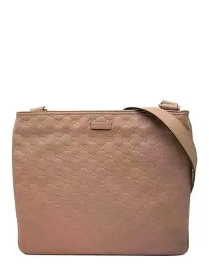 Gucci Embossed Leather Crossbody Bag - Brown