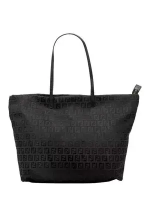 Fendi Zucchino Canvas Tote Bag - Black
