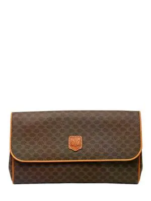 Celine Macadam Coated Canvas Clutch Bag - Brown
