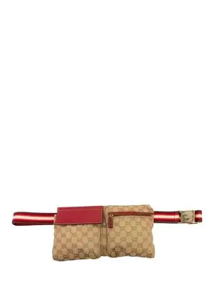 Gucci Gg Canvas Web Belt Bag - Red