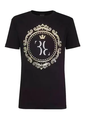 BILLIONAIRE Baroque-print Round-neck T-shirt - Black